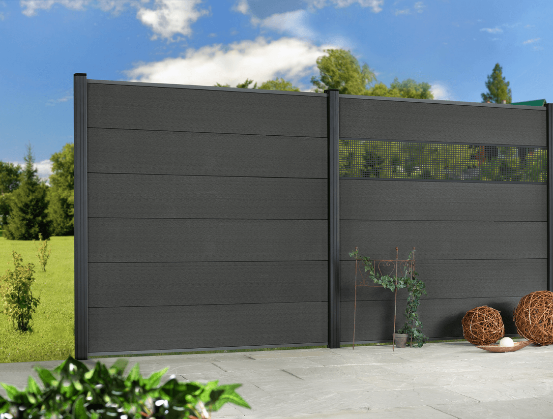 Turino WPC-Steckzaun steingrau - WPC - Luhmann Holzhandel GmbH